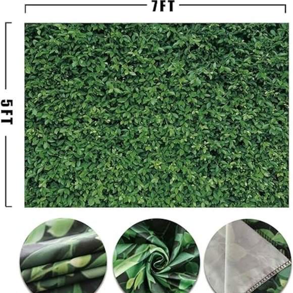 Party Supplies | 7x5ft Durable Polyester Fabric Greenery Leaves Grass ...